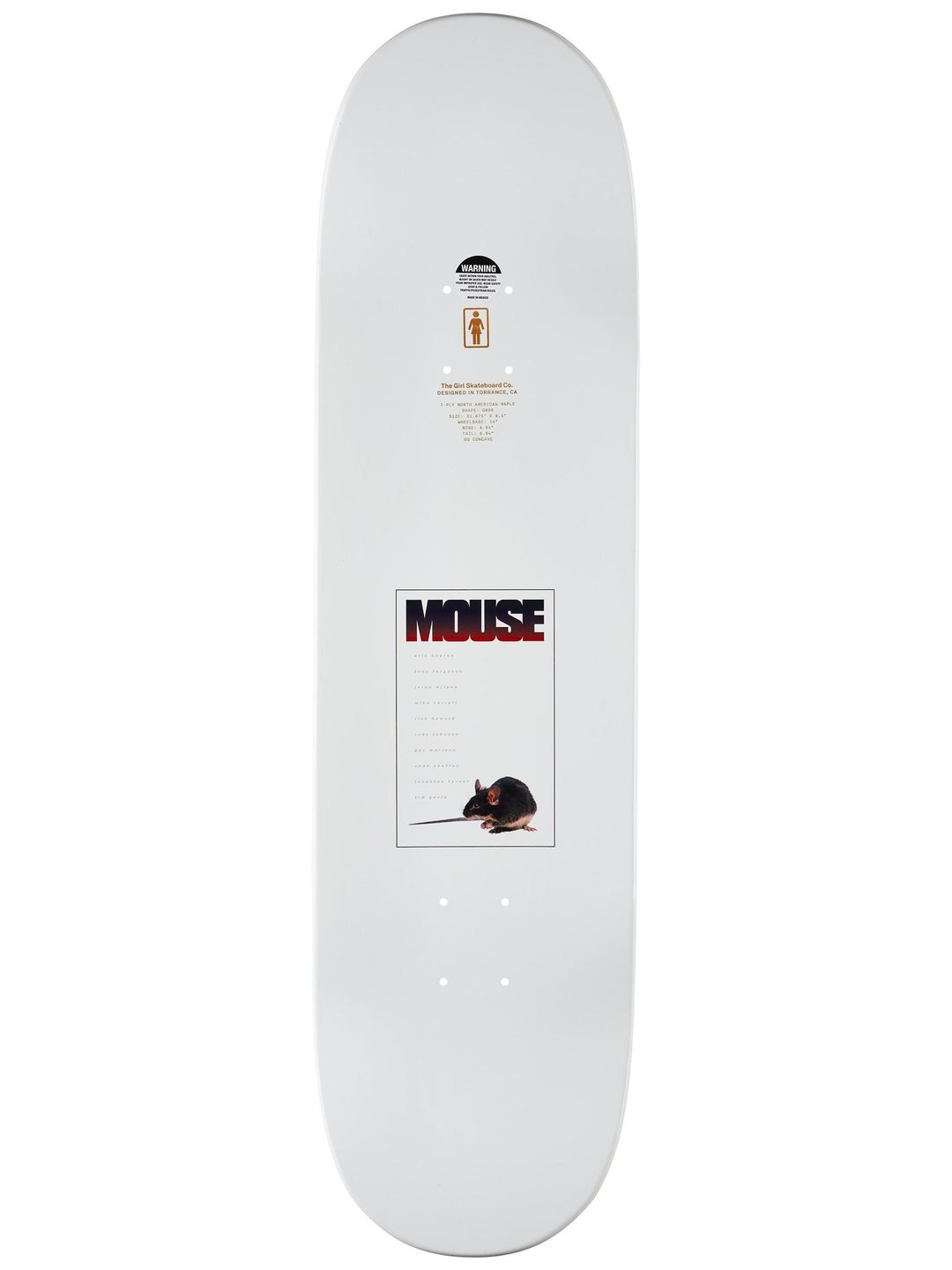 GIRL DECK - MOUSE CARROL TWIN TIP (8.5") – The Drive Skateboard Shop