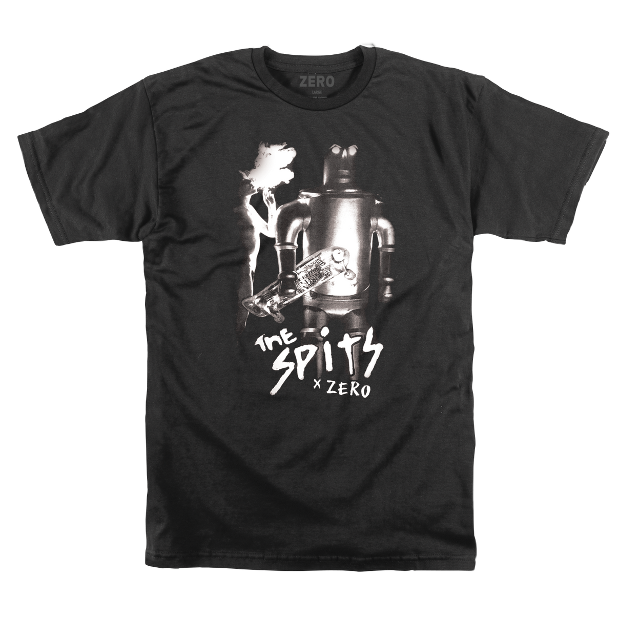 ZERO X THE SPITS ROBOT TEE BLACK – The Drive Skateshop