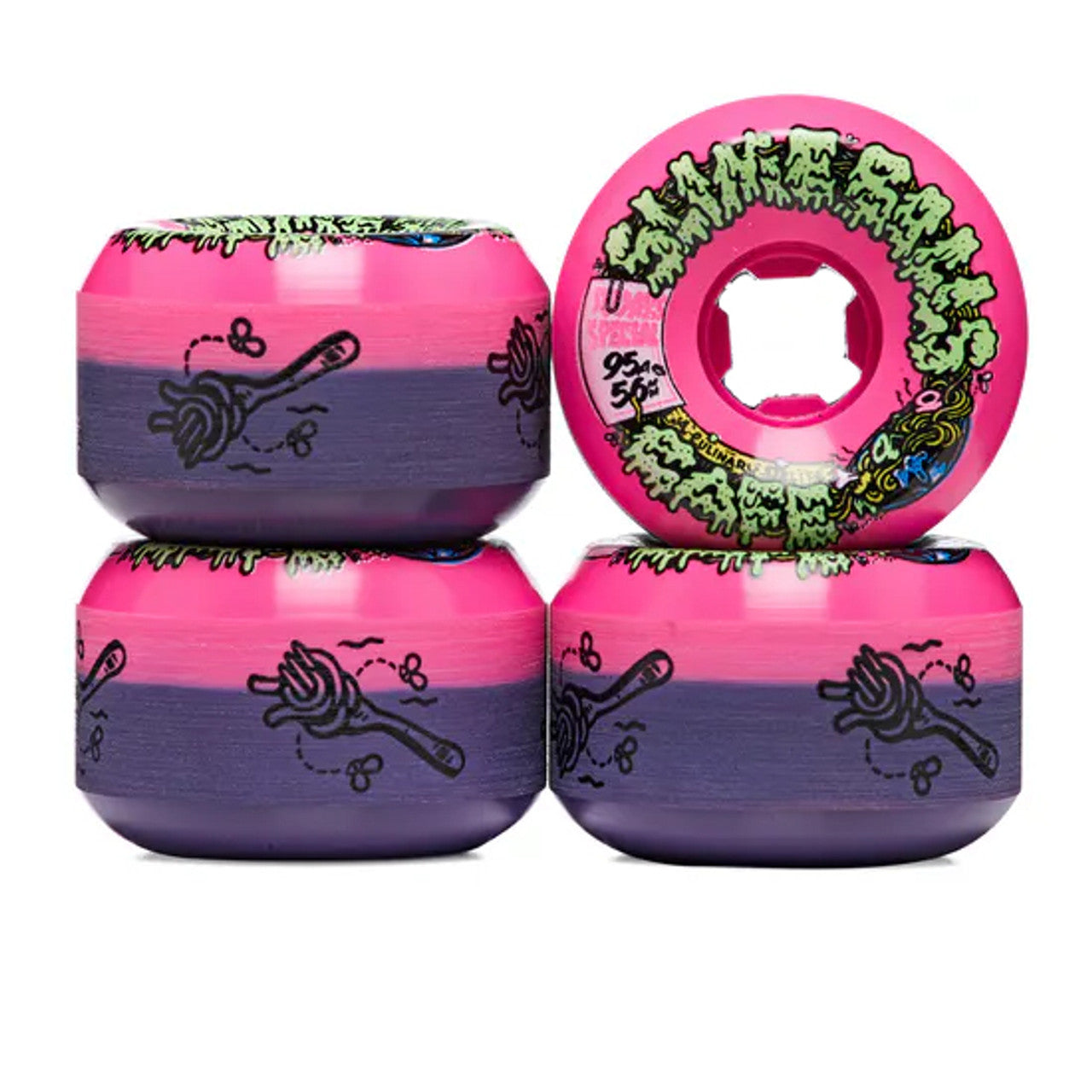 SLIME BALLS WHEELS DOUBLE TAKE CAFÉ VOMIT MINI PINK/BLACK 95A (56MM ...