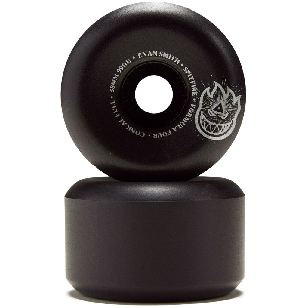 SPITFIRE WHEELS FORMULA FOUR EVAN SMITH VISIONS CONICAL FULL BLACK 99A ...