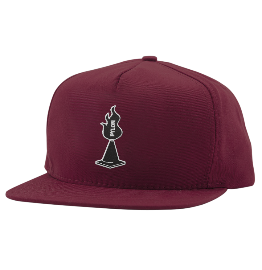 PYLON LOGO SNAPBACK MAROON | The Drive Skateboard Shop
